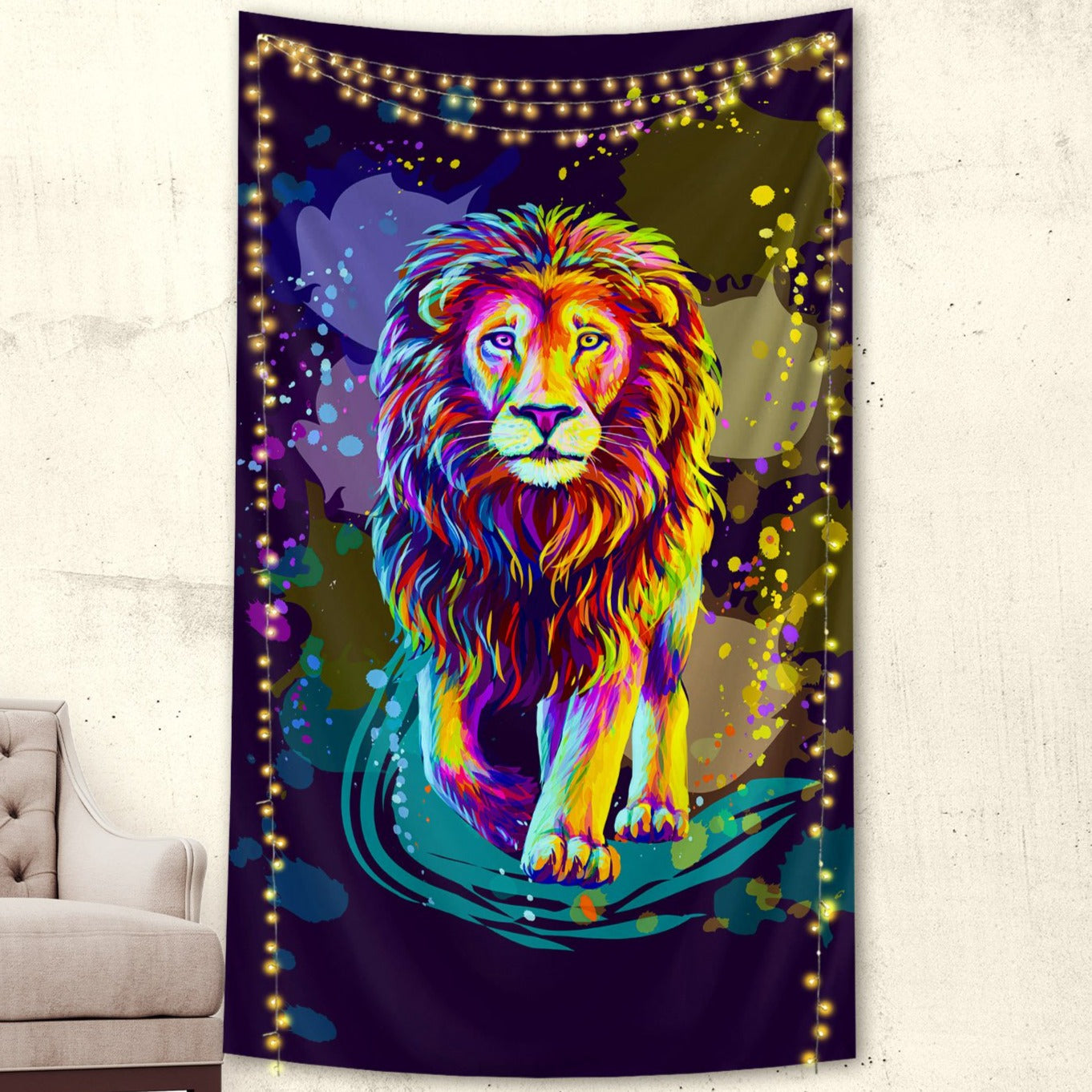 Colored Lion Tapestry – Velmora Company